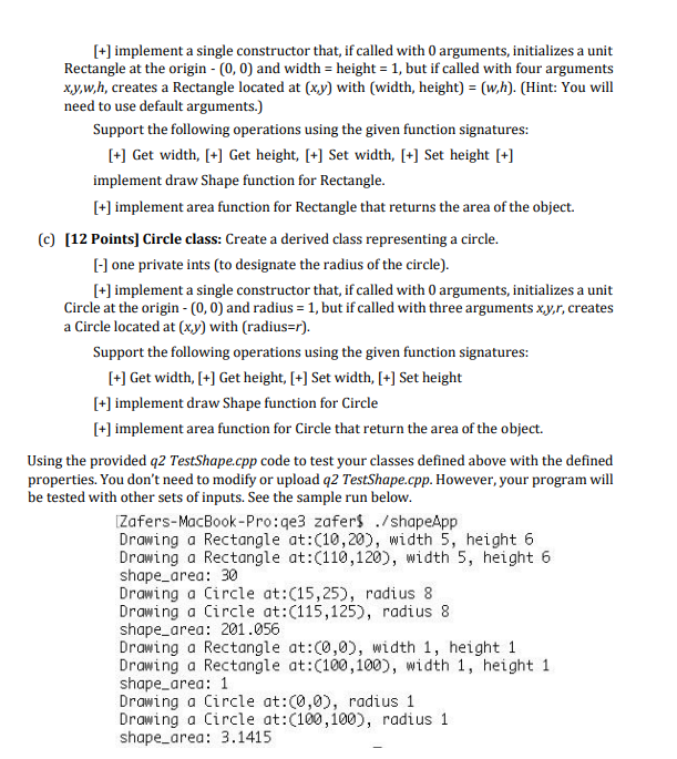 Solved In this exercise, you will implement a base class | Chegg.com