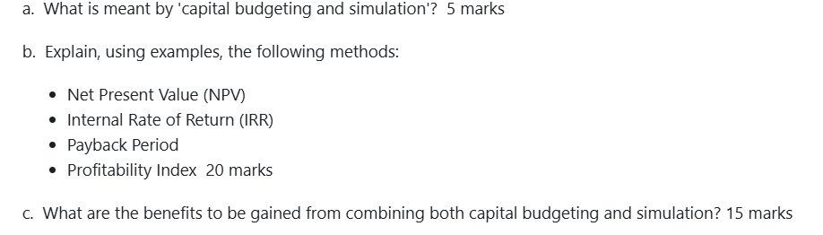 Solved a. ﻿What is meant by 'capital budgeting and | Chegg.com