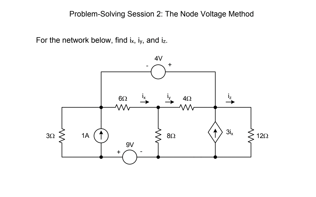 Solved Problem-Solving Session 2: The Node Voltage Method | Chegg.com