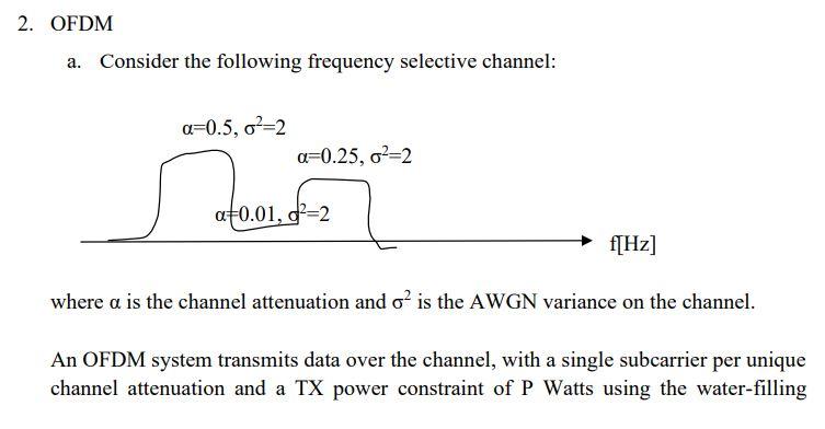 2. OFDM a. Consider the following frequency selective | Chegg.com