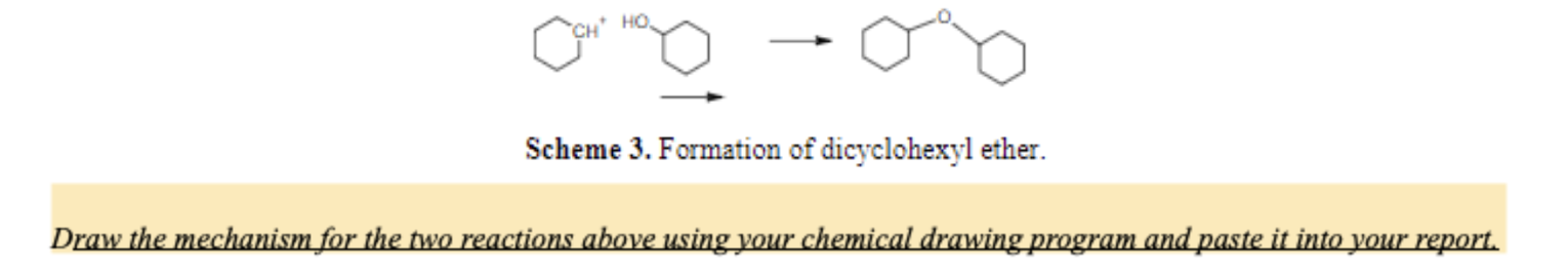 Solved НО. Scheme 3. Formation of dicyclohexyl ether. Draw | Chegg.com