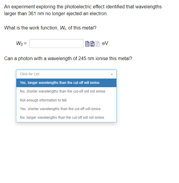 Solved An experiment exploring the photoelectric effect | Chegg.com