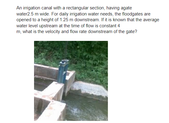 Solved An irrigation canal with a rectangular section, | Chegg.com