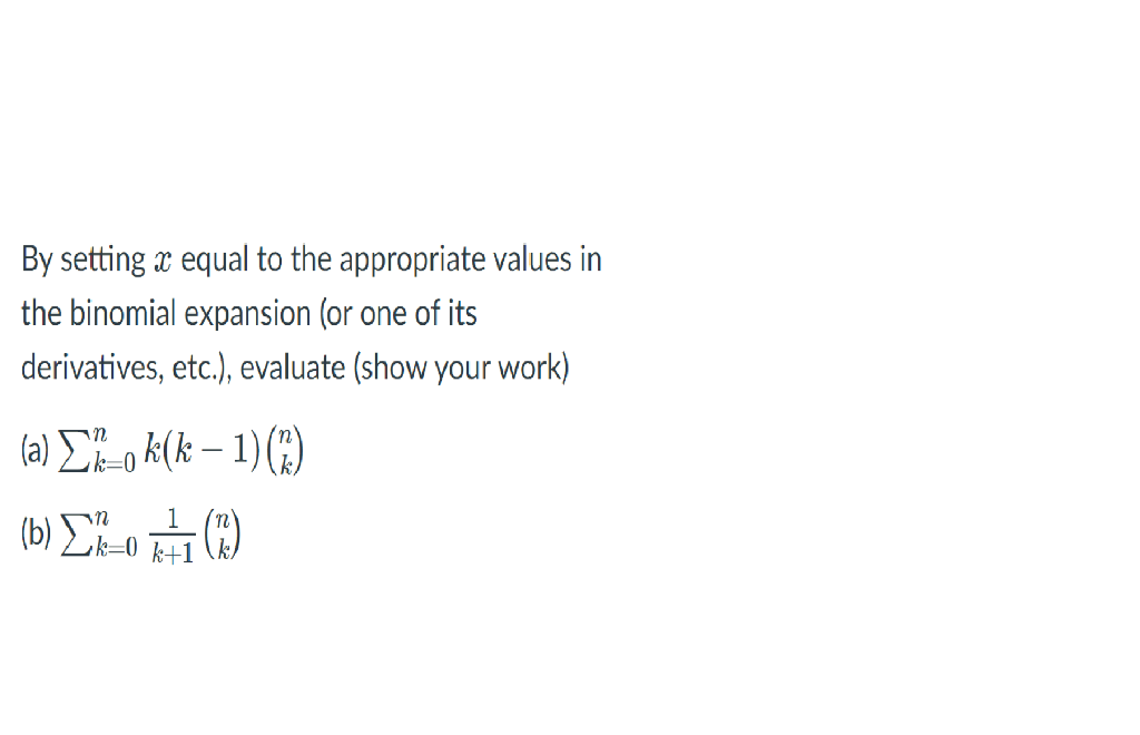Solved By setting x equal to the appropriate values in the | Chegg.com