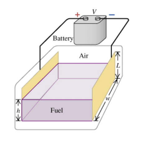 Solved 8} A fuel gauge uses a capacitor to determine the | Chegg.com