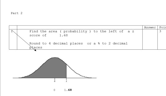 Solved Part 2 Answer Poit Find the area (probability to the | Chegg.com