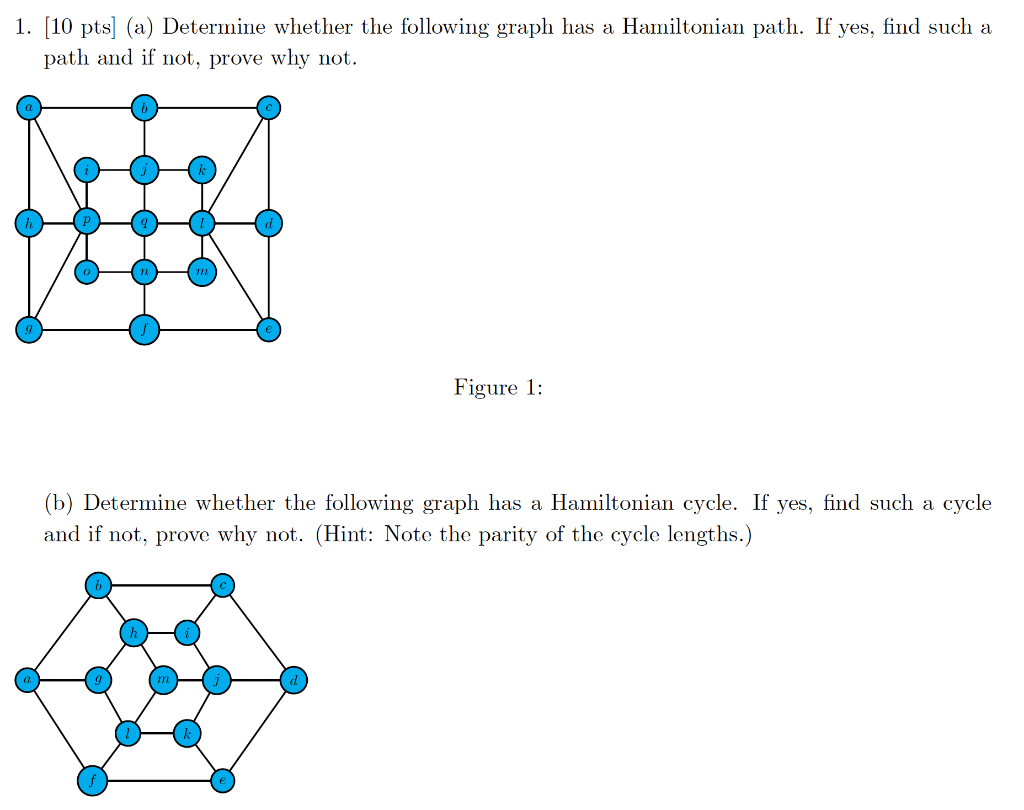 Solved 1. [10 pts] (a) Determine whether the following graph | Chegg.com