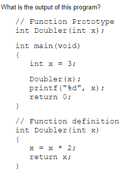 Solved What is the output of this program? // Function | Chegg.com