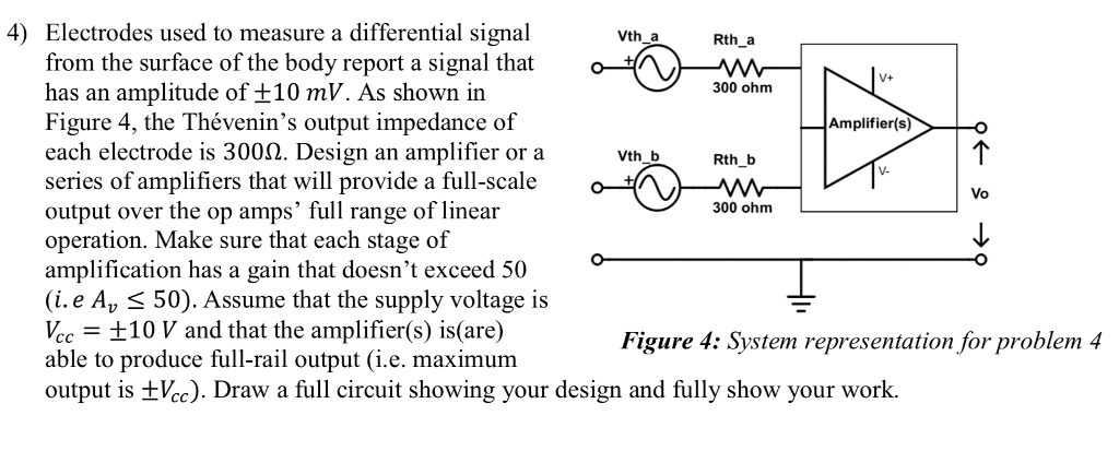 Solved Vth a Rth_a 300 ohm Vth b Rth_b Vo 4) Electrodes used | Chegg.com