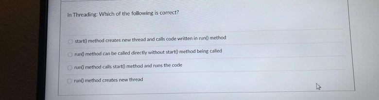 Solved In Threading: Which of the following is correct? | Chegg.com