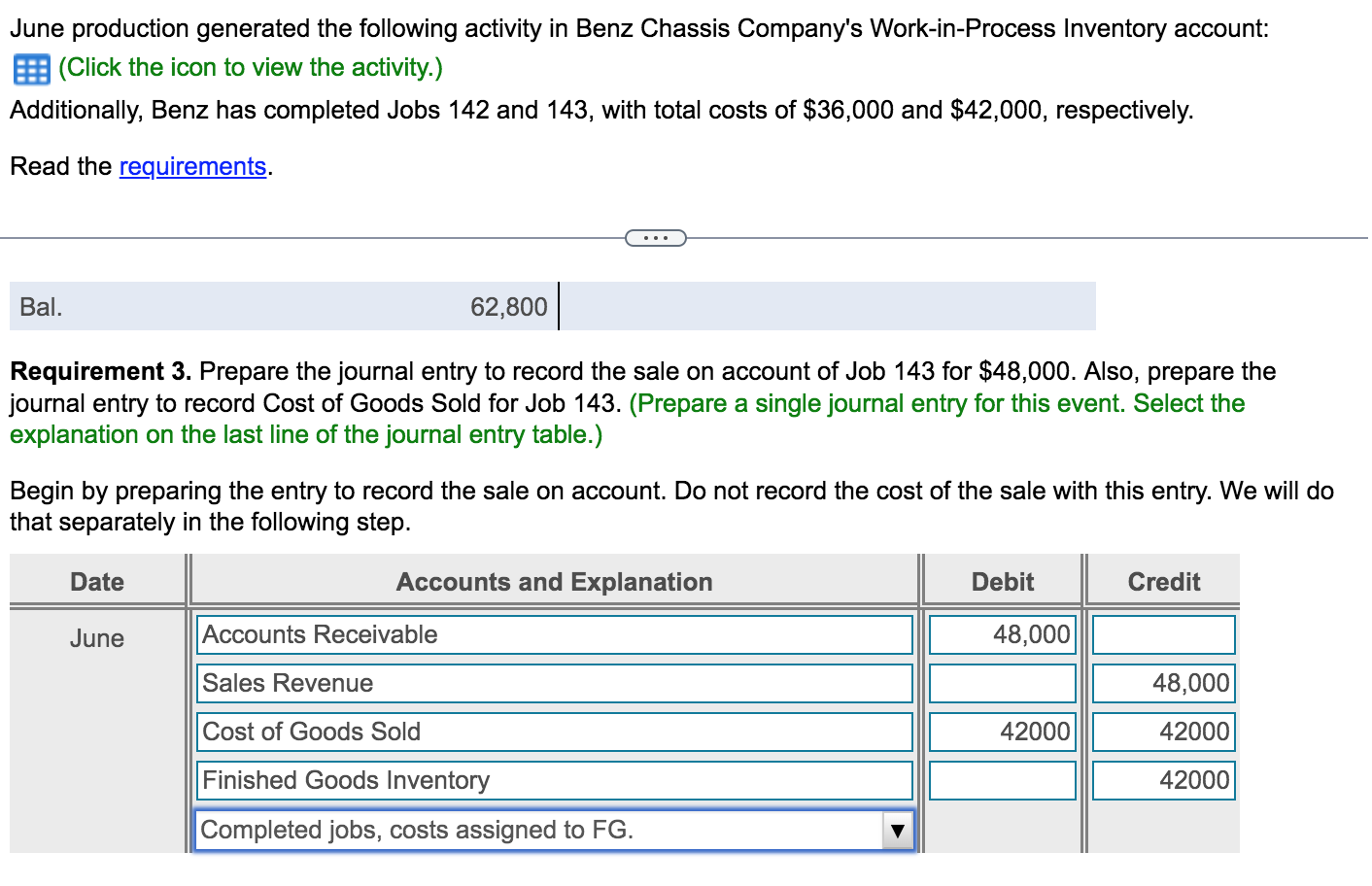 Solved June production generated the following activity in | Chegg.com