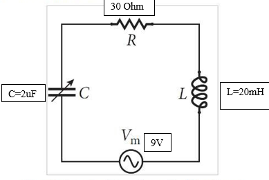 Solved For the following series RLC circuit shown in the | Chegg.com