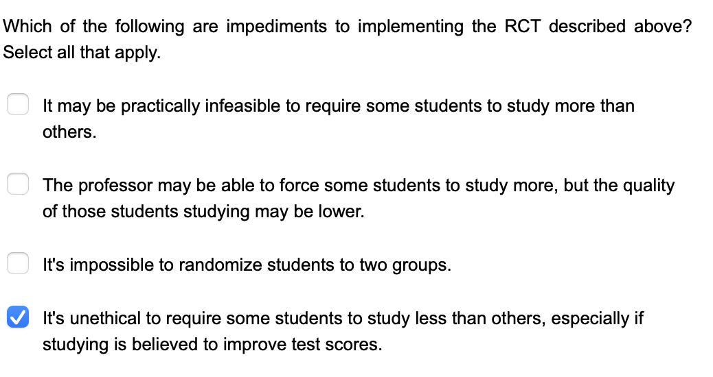 Solved Suppose the professor designs a randomized controlled | Chegg.com