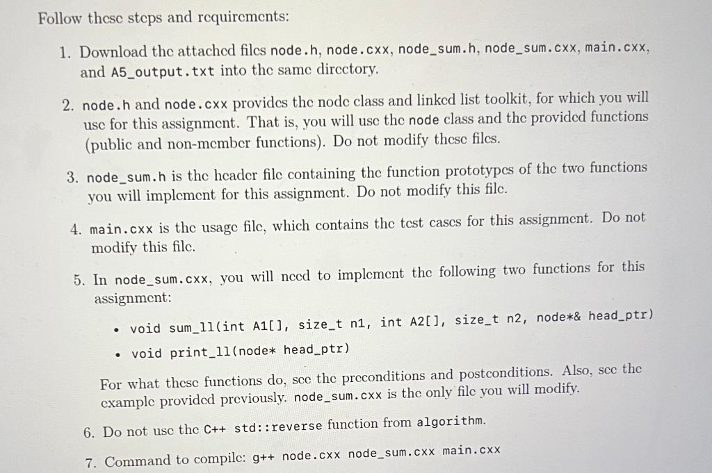 Solved 1. Download the attached filcs node.h, node.cxx, | Chegg.com