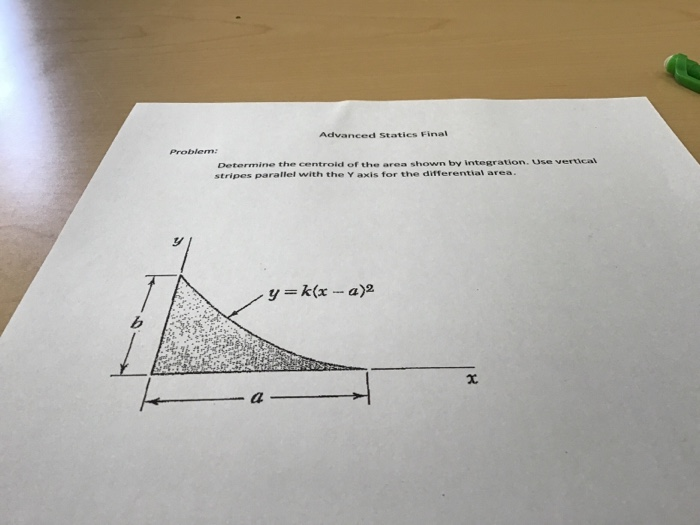 Solved Advanced Statics Final Problem Determine the centroid | Chegg.com