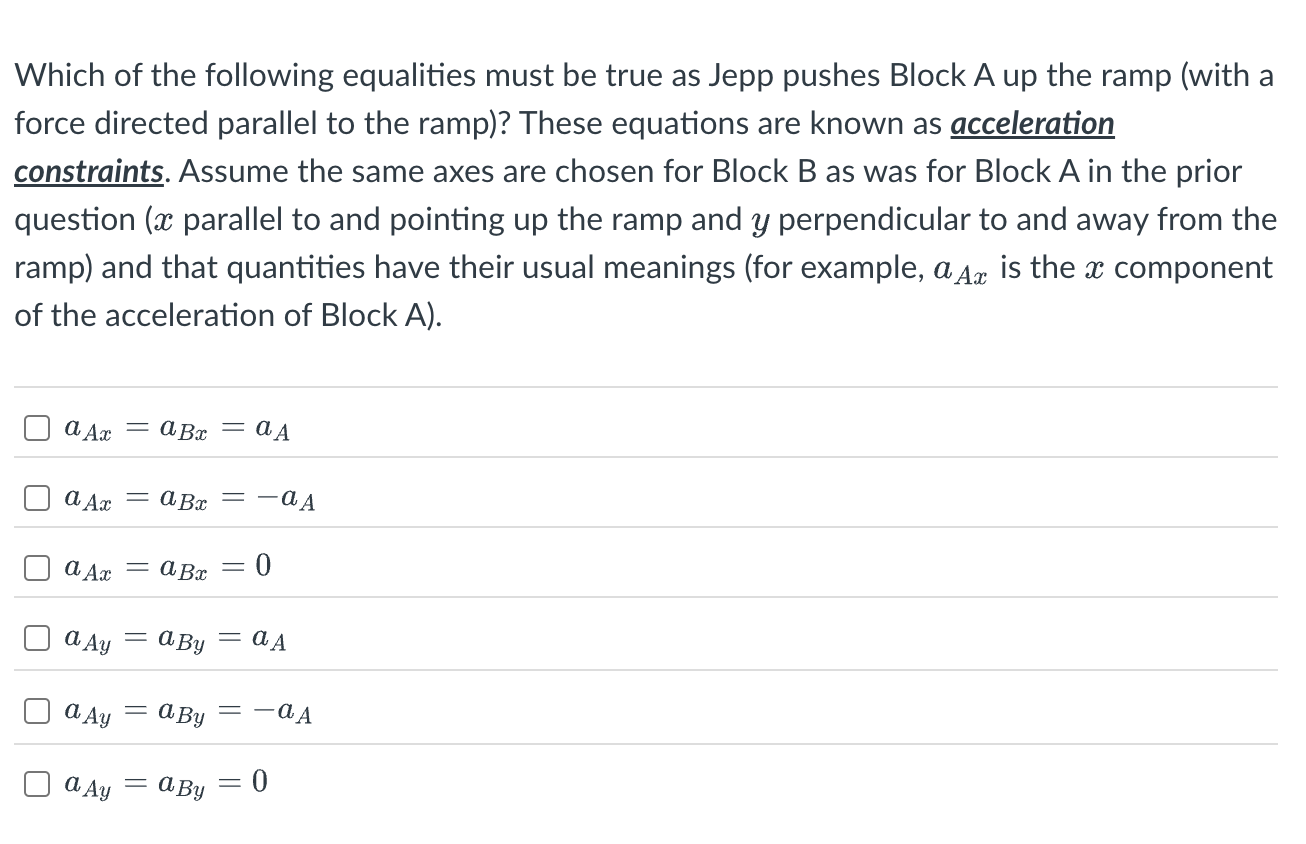 Solved Which of ﻿the following equalities must be ﻿true as | Chegg.com