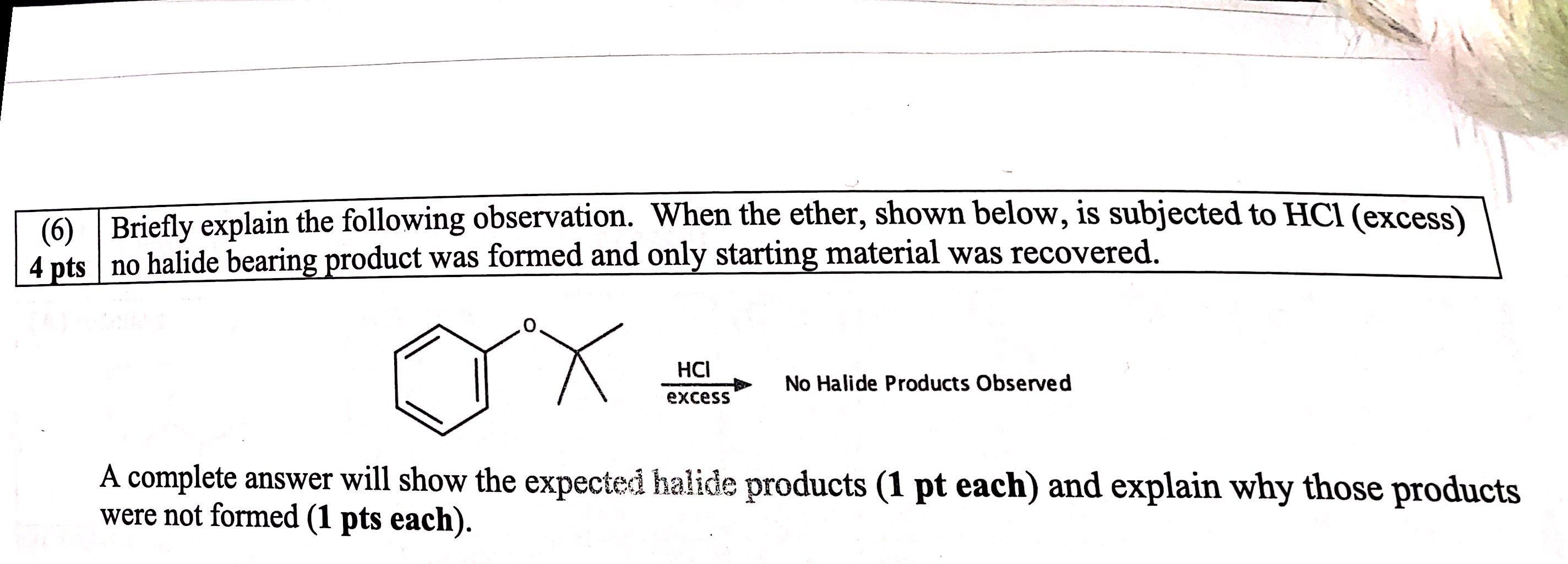 Solved (6) Briefly explain the following observation. When | Chegg.com