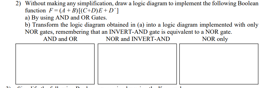 Solved 2) Without making any simplification, draw a logic | Chegg.com