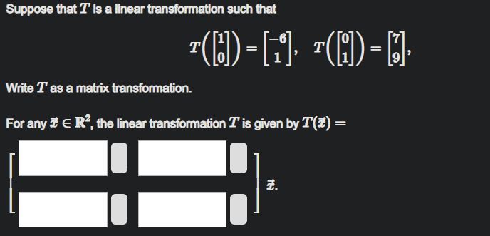 Solved Suppose that T is a linear transformation such that | Chegg.com