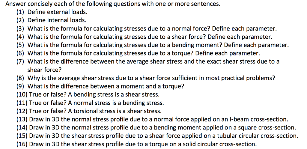 Solved Answer concisely each of the following questions with | Chegg.com
