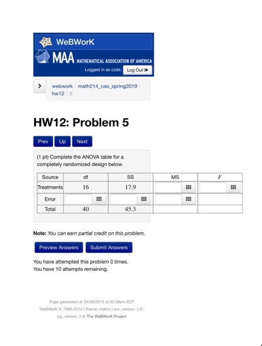 Solved WeBWork MATHEMATICAL ASSOCIATION OF AMERICA Log Out G | Chegg.com Solved WeBWork MATHEMATICAL ASSOCIATION OF AMERICA Log Out G | Chegg.com