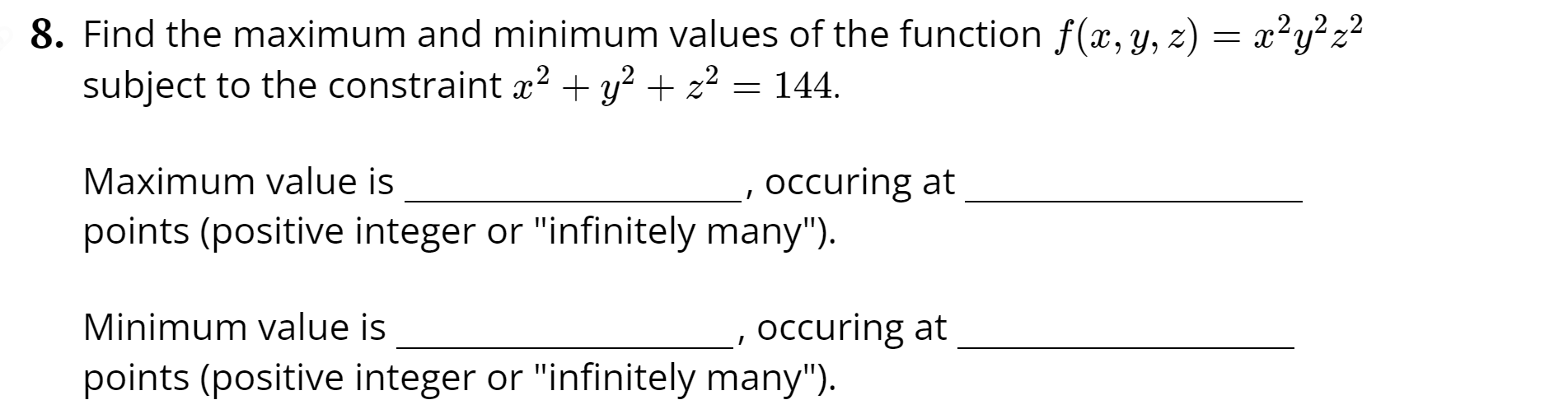 Solved Find The Maximum And Minimum Values Of The Function 7555