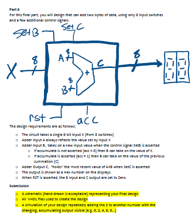 Part 6 For this final part, you will design that can | Chegg.com