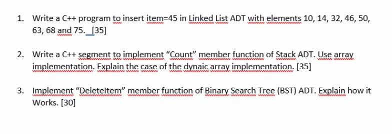 Solved 1. Write a C++ program to insert item=45 in Linked | Chegg.com