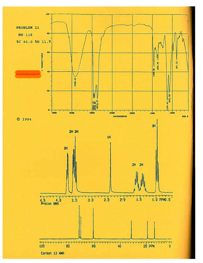 Solved Determine the organic structure given the 3 spectras. | Chegg.com