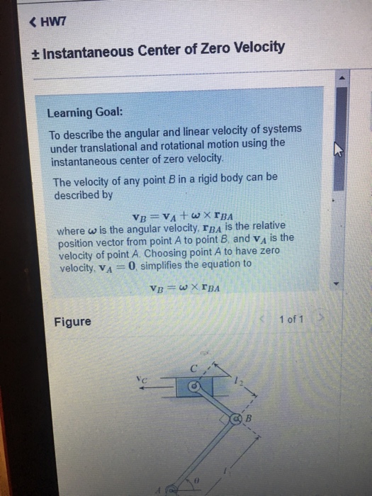 Solved K HW7 + Instantaneous Center of Zero Velocity | Chegg.com