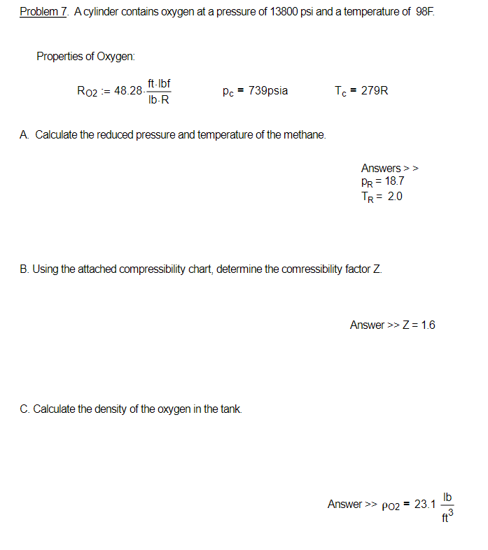 Solved Problem 7. Acylinder contains oxygen at a pressure of | Chegg.com