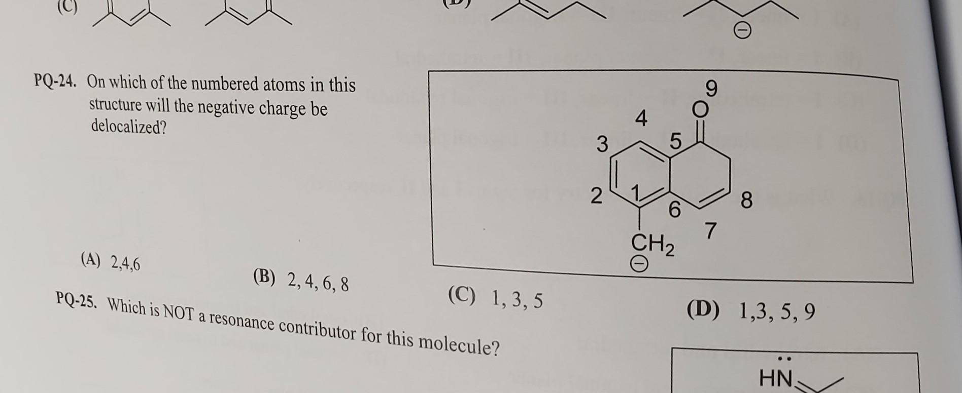 Solved PQ−24. On which of the numbered atoms in this | Chegg.com