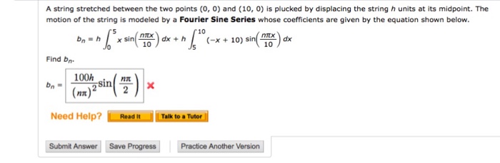 Solved A string stretched between the two points (0, 0) and | Chegg.com