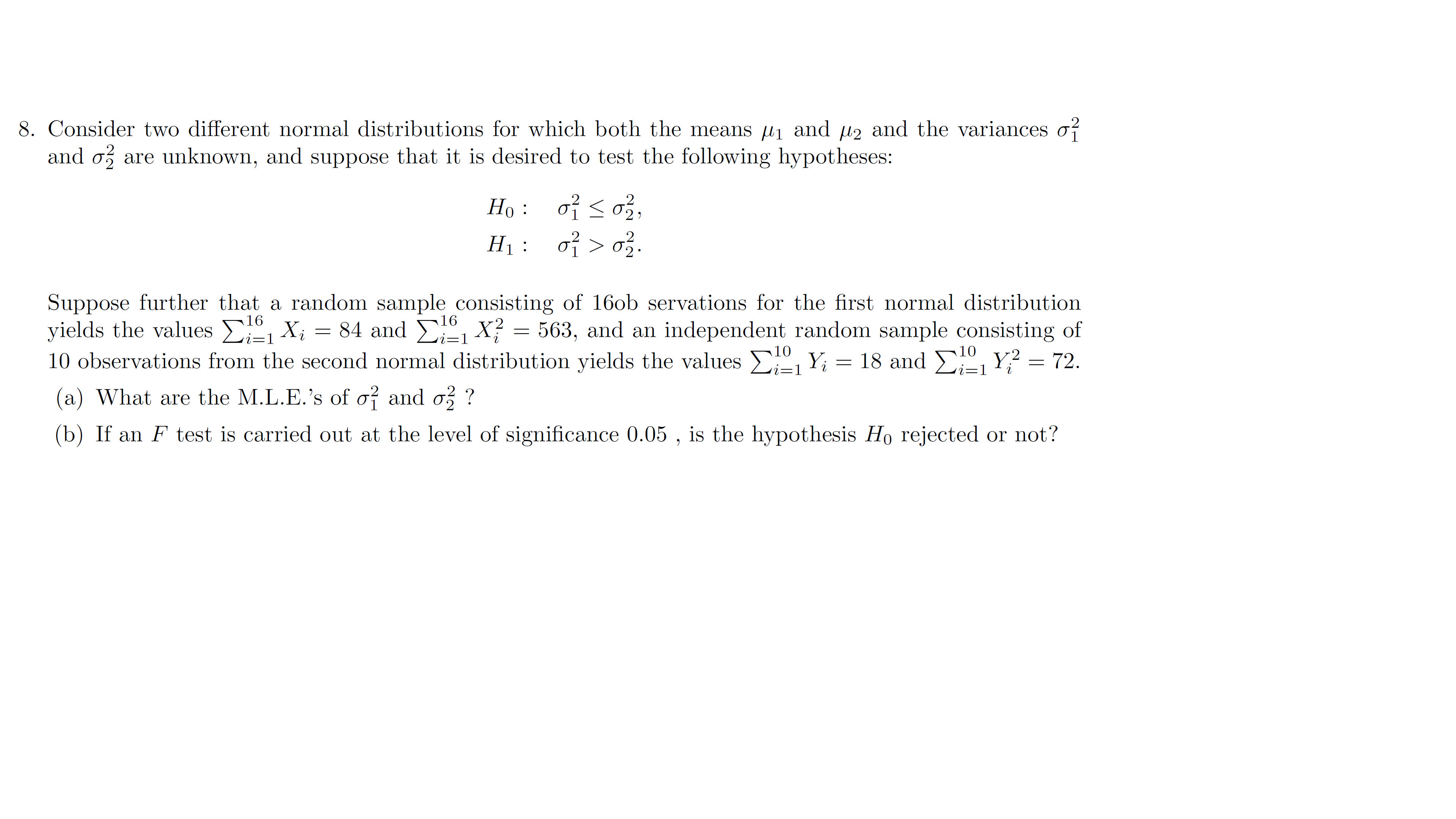 Solved Consider two different normal distributions for which | Chegg.com