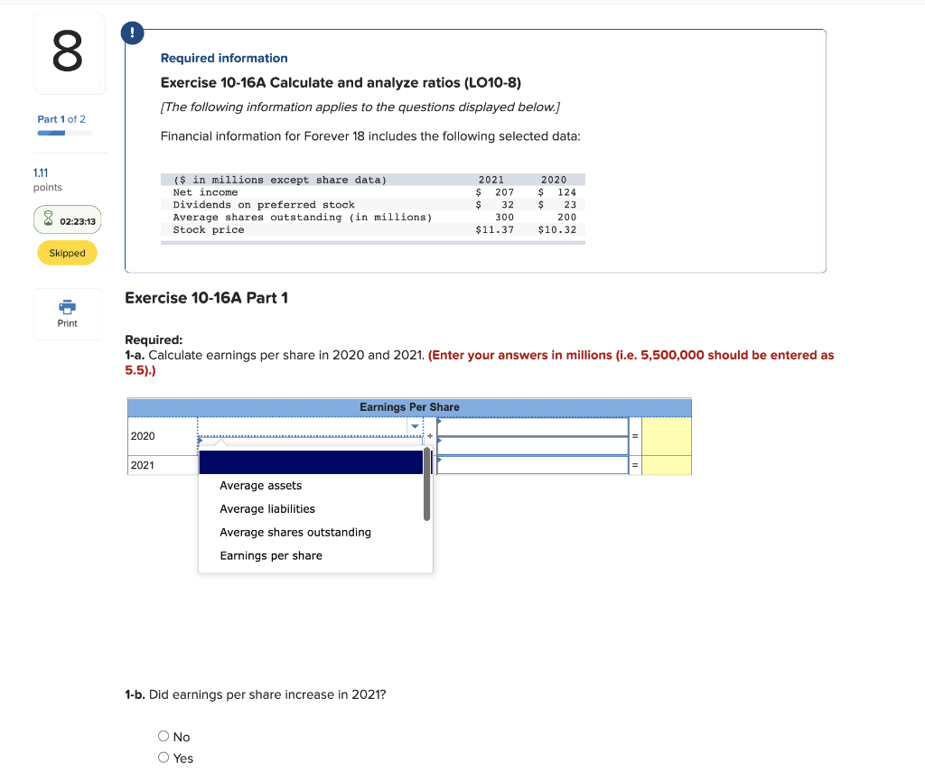 Solved Required information Exercise 10-16A Calculate and | Chegg.com
