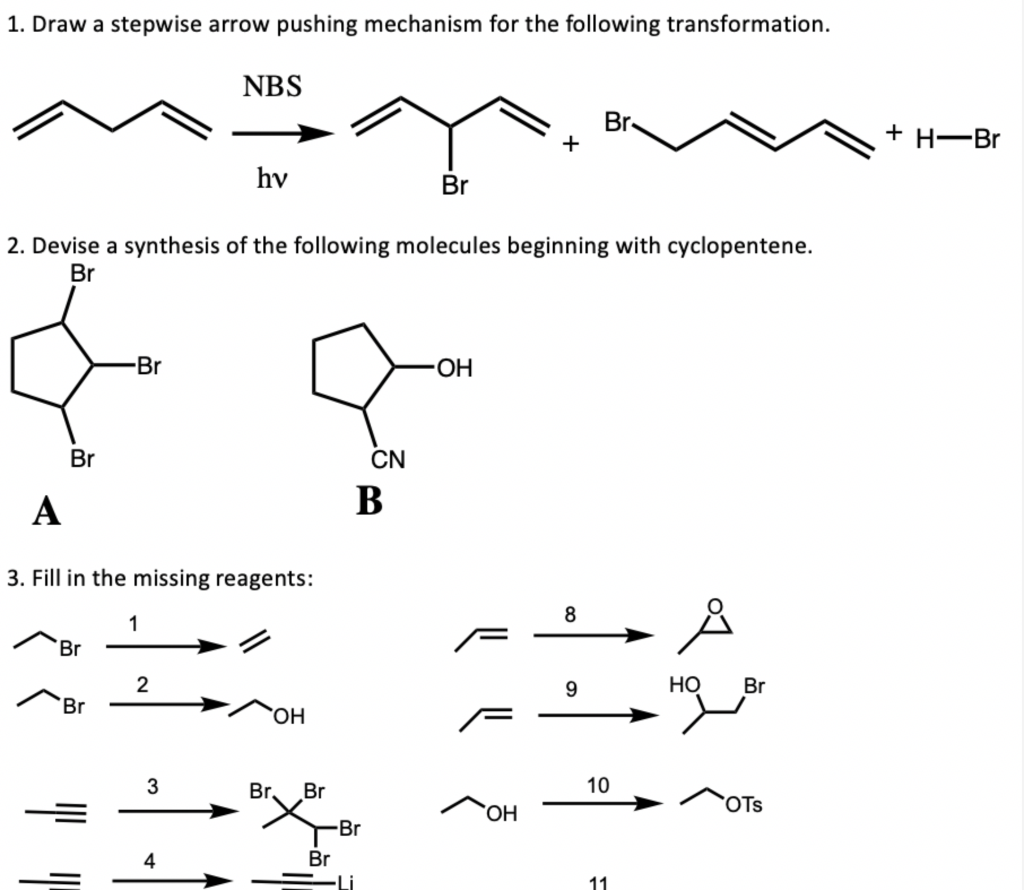 Solved 1. Draw a stepwise arrow pushing mechanism for the | Chegg.com