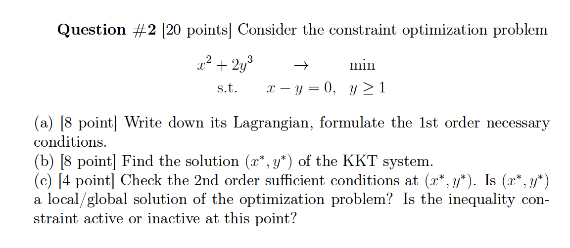 Solved Question #2 [20 points] Consider the constraint | Chegg.com