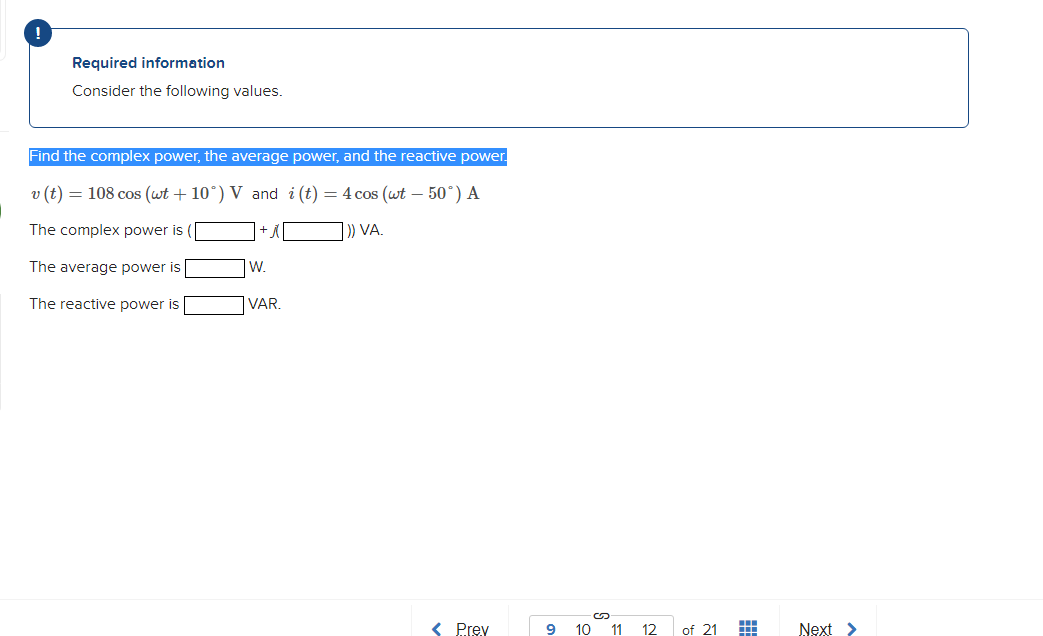 Solved Required information Consider the following values. | Chegg.com Solved Required information Consider the following values. | Chegg.com