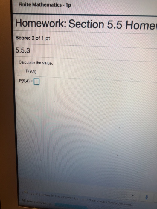 Solved Finite Mathematics-1p Homework: Section 5.5 Home | Chegg.com