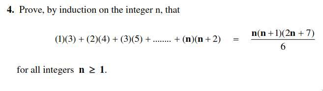 Solved 4. Prove, by induction on the integer n, that | Chegg.com