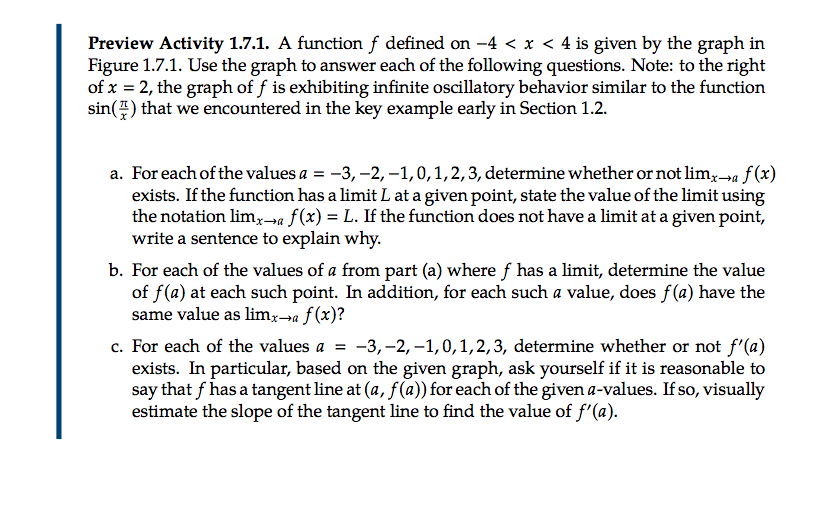 Solved Preview Activity 1.7.1. A function f defined on -4
