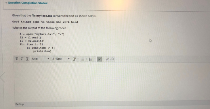 Solved Question Completion Status: Given that the file | Chegg.com