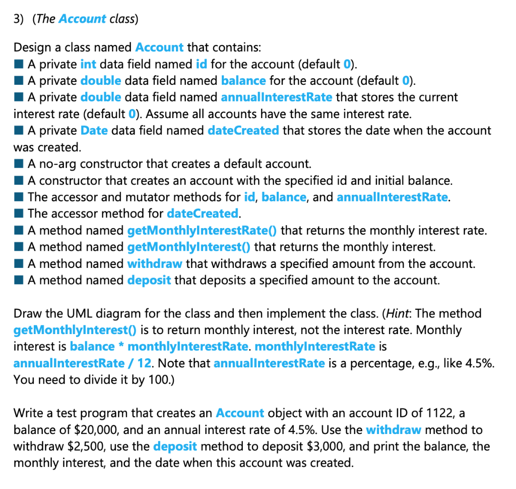 Solved 4) (Algebra: quadratic equations) Design a class | Chegg.com