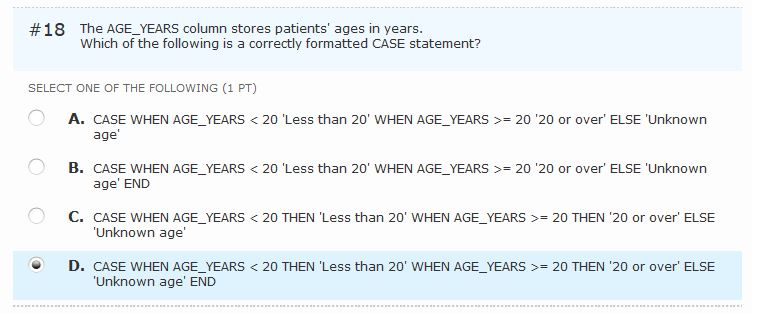 Solved #18 The AGE_YEARS column stores patients' ages in | Chegg.com