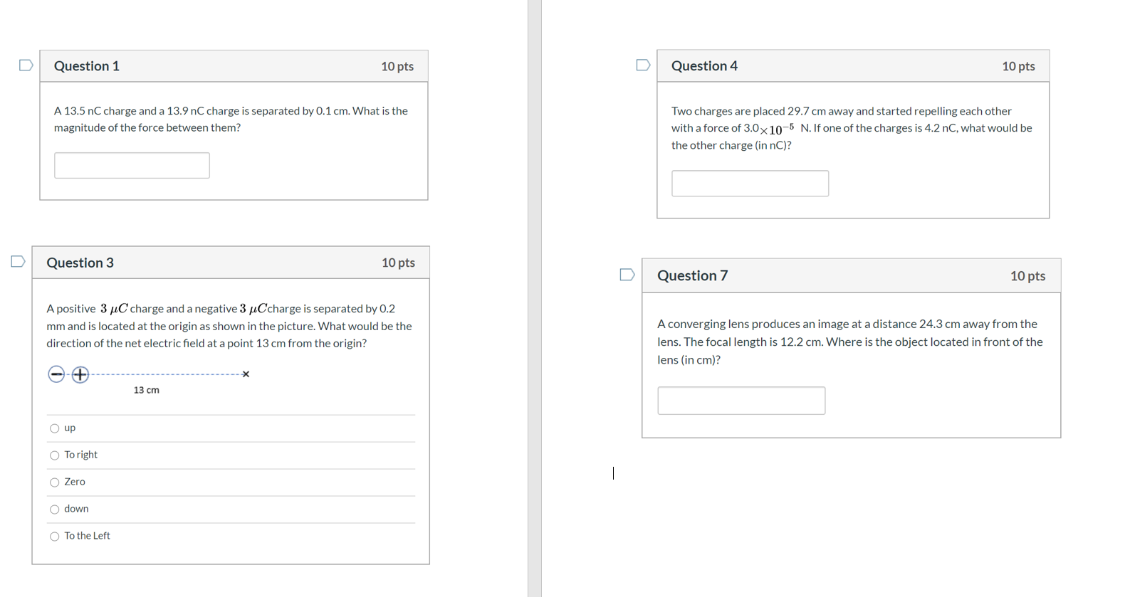 Solved Question 1 10 pts D Question 4 10 pts A 13.5 nC | Chegg.com Solved Question 1 10 pts D Question 4 10 pts A 13.5 nC | Chegg.com