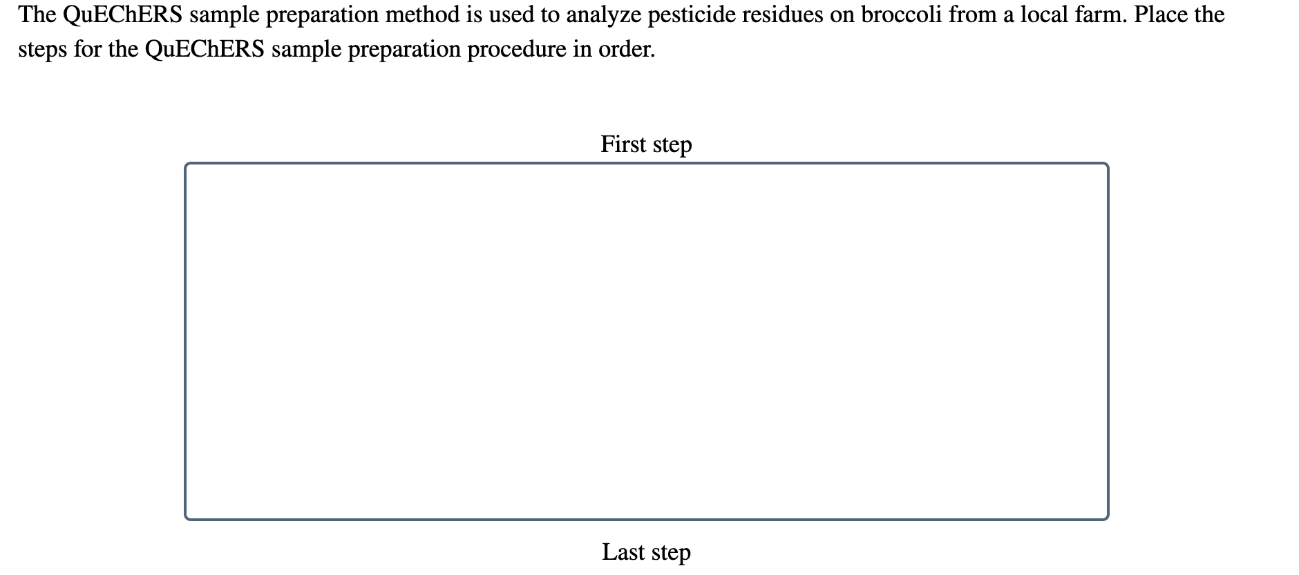 Solved The QuECHERS sample preparation method is used to | Chegg.com