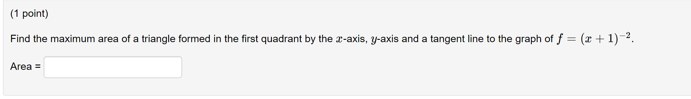 Solved Find the maximum area of a triangle formed in the | Chegg.com