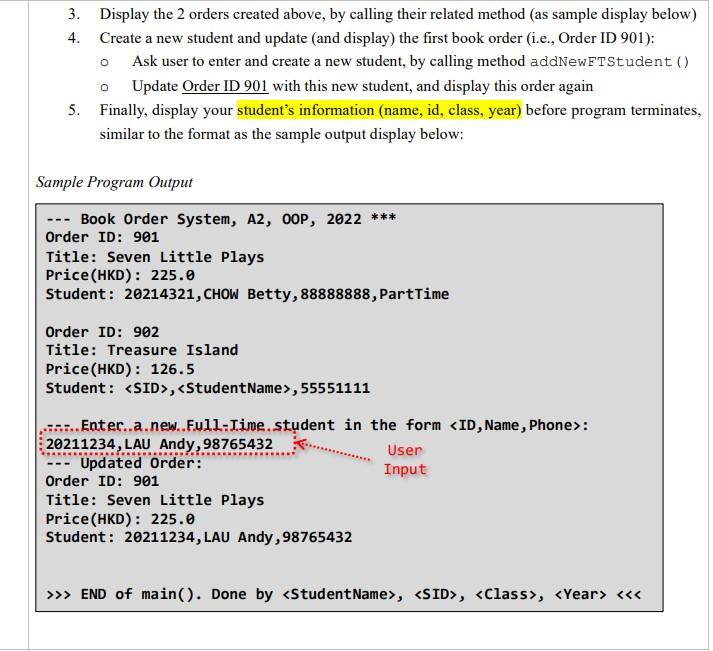 Solved Create a public Java class BkOrderSys, in file | Chegg.com