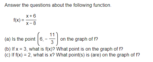 Solved Answer the questions about the following function. | Chegg.com