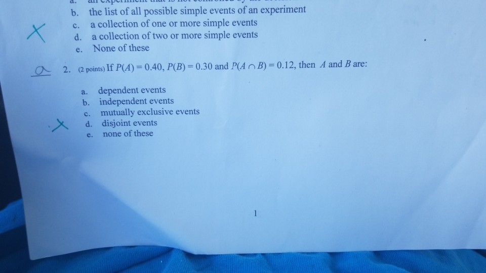 Solved b. the list of all possible simple events of an | Chegg.com